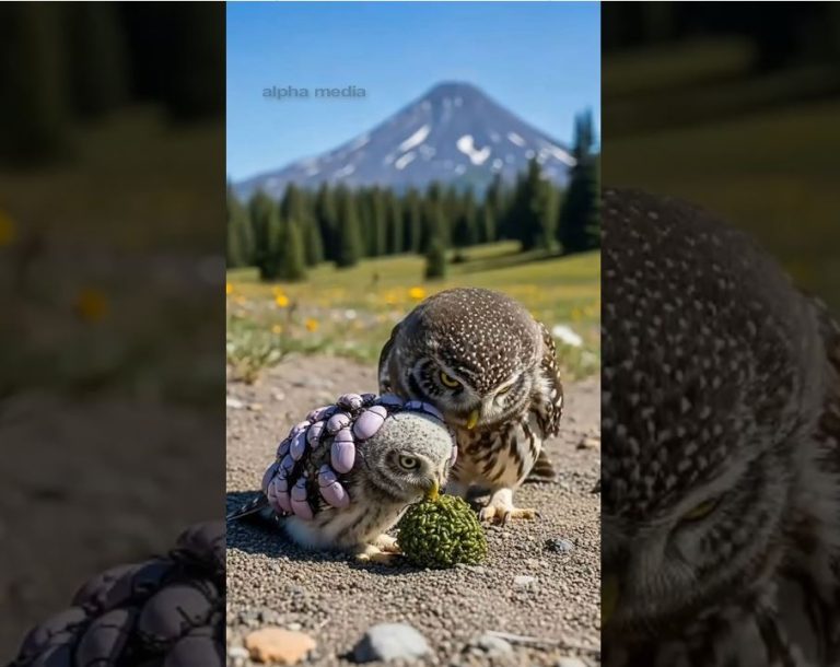 Brave Lady Rescues a Baby Owl Chick From a Swarm of Beetles! – Home