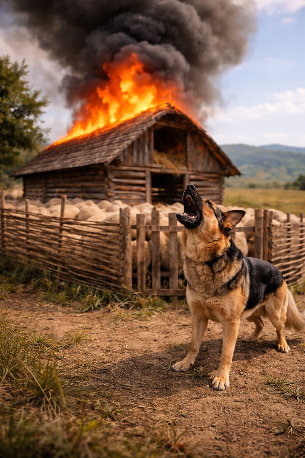 A Loyal Dog Saved an Entire Flock from a Burning Barn – Home